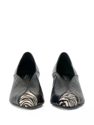 Isabel Marant Étoile Ilou Python Leather Kitten Heel Pumps - Black