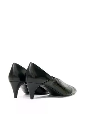 Isabel Marant Étoile Ilou Python Leather Kitten Heel Pumps - Black