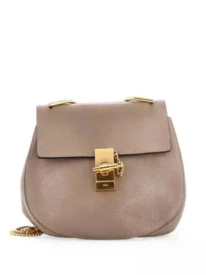 Chloé Drew Leather Small Crossbody Bag - Grey