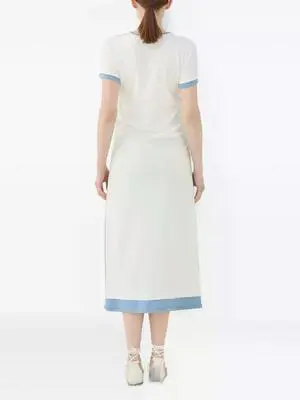 ELEH Contrast-trim Short-sleeve Midi Dress