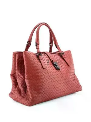 Bottega Veneta Roma Bag Intrecciato Nappa Medium Tote Bag - Pink