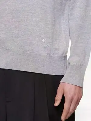 LANEUS Star-embroidered Long-sleeve Polo Shirt