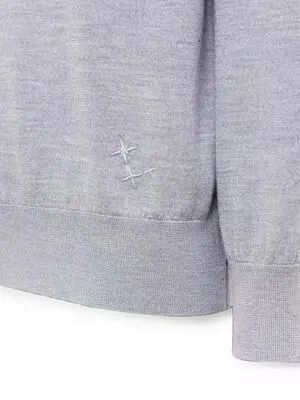 LANEUS Star-embroidered Long-sleeve Polo Shirt