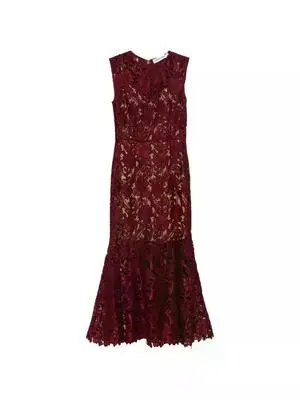 SELF-PORTRAIT Lace Belted Maxi Dress