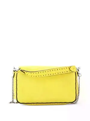 Fendi Selleria Baguette Nm Bag Leather Mini Crossbody Bag - Yellow