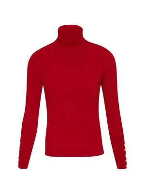 FRACOMINA Button-cuff Roll-neck Sweater - Red