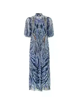 TEMPERLEY LONDON Ambrose Sequin-embellished Midi Dress - Blue