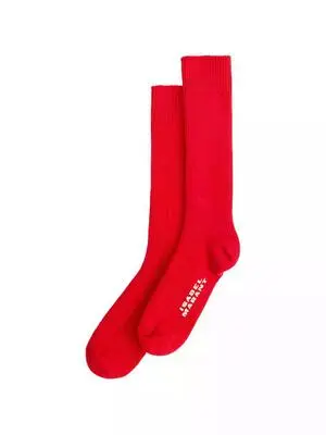 Isabel Marant Étoile Selveria Ribbed-knit Socks - Red