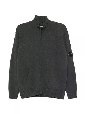 C.P. COMPANY Zip-up Lens Sweater - Grey