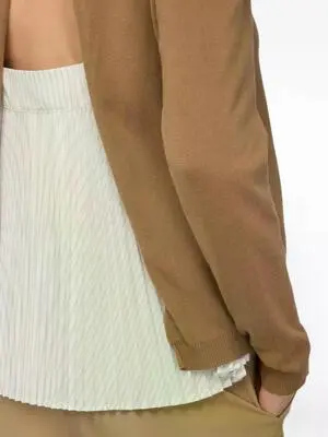 SEMICOUTURE Pleated-panel V-neck Cardigan