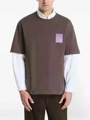 SAMSOE SAMSOE Sasteven Logo-print Slogan-print T-shirt - Brown