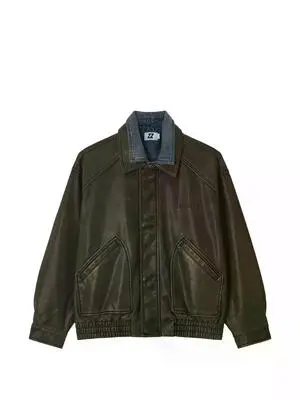Izzue Logo-embossed Bomber Jacket - Brown