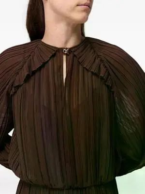 Fabiana Filippi Pleated Ruffled Maxi Dress