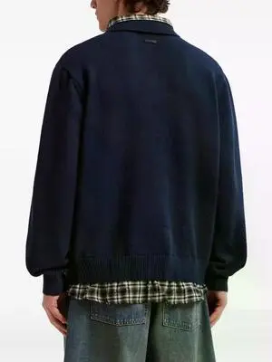 Izzue Layered-effect Polo-collar Sweater
