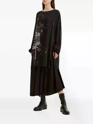 Y’s Graphic-print Long-sleeve Top