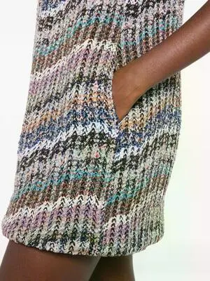 Missoni Chevron Knit Mini Dress With Sequins - Blue