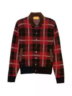Guest In Residence Check-pattern Cardigan - Red