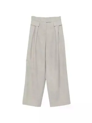 Liviana Conti Pleated Wide-leg Trousers - Grey
