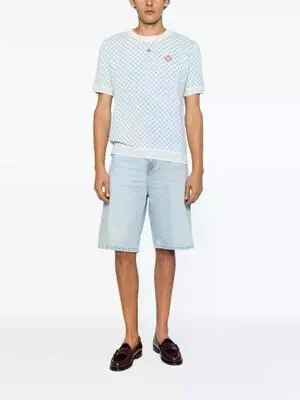 Casablanca Checkerboard-knit Logo-patch T-shirt