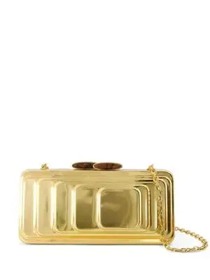 Zimmermann Alight Tiered Metal Clutch Bag - Gold