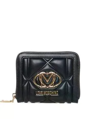 Moschino Quilted Logo-plaque Wallet - Black