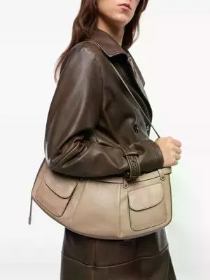 Pinko Buckle-detail Leather Shoulder Bag