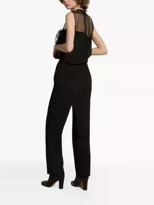 Alberta Ferretti Feather-detail Mesh-panel Blouse