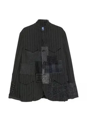 Junya Watanabe Patchwork Pinstripe Jacket - Grey