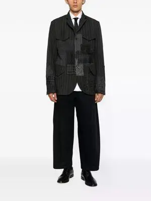 Junya Watanabe Patchwork Pinstripe Jacket - Grey