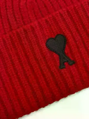 AMI Paris Wool Beanie With De Coeur