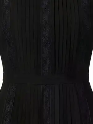 Valentino Garavani Lace-panelled Pleated Mini Dress