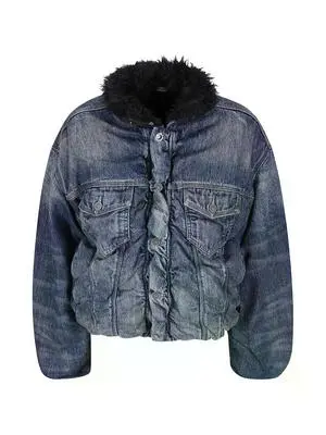 DIESEL® Faux-fur Trim Padded Denim Jacket