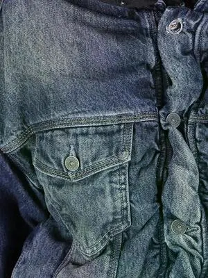 DIESEL® Faux-fur Trim Padded Denim Jacket