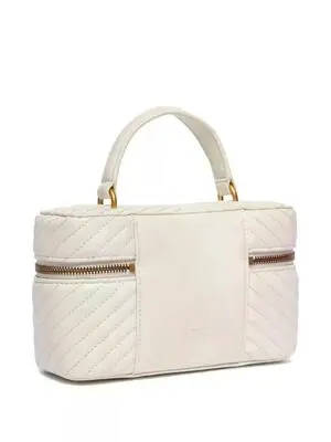 Pinko Small Beauty Case With Shoulder Strap Chevron-nappa - White
