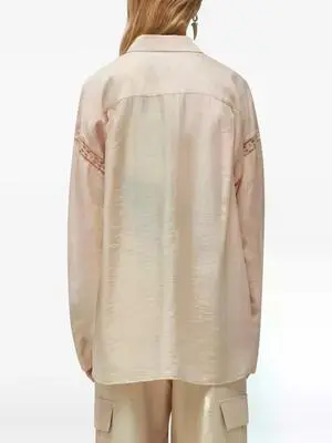 BLUGIRL Lace-trim Flap-pocket Shirt