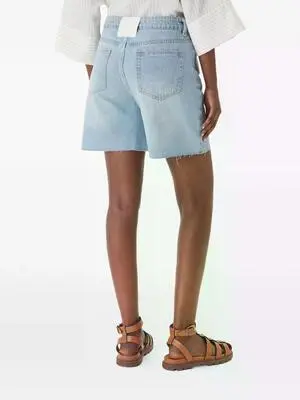 ELEH Raw-cut Logo Patch Denim Shorts