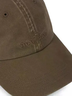 Stone Island 9100007 Baseball Cap With Logo Embroidery - Brown