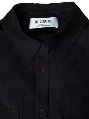 BLUGIRL Lace-trim Flap-pocket Shirt