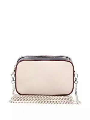 GOLDEN GOOSE Mini Star Bag In Butter-white Leather With Black Star And Burgundy And Dark Blue Details - Neutrals