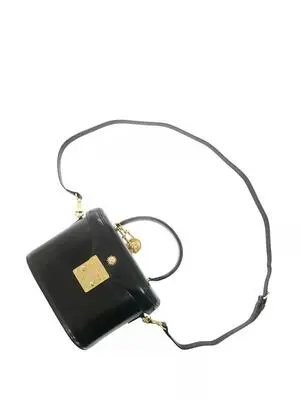 Versace 1990-1995 Leather Sun Medallion Vanity Bag Satchel