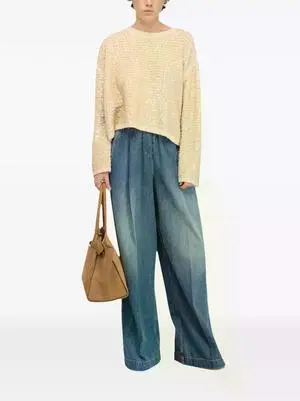 SEMICOUTURE Jimmy Pleated-detail Jeans - Blue