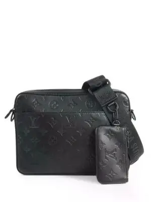 LOUIS VUITTON Trio Messenger Monogram Shadow Messenger Bag - Black