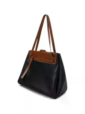 Loewe Lazo Leather Tote Bag - Black