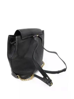 Tory Burch Logo-plaque Pebbled-leather Backpack