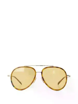 Gucci Tortoiseshell-effect Pilot-frame Sunglasses - Brown