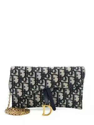 Dior Saddle Chain Wallet Oblique Canvas Crossbody Bag - Multicolour
