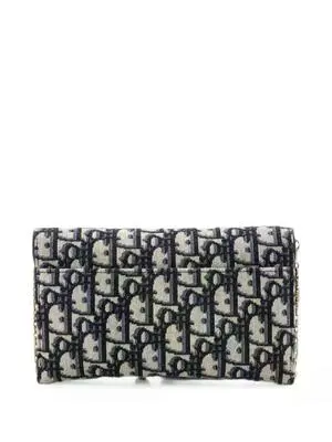 Dior Saddle Chain Wallet Oblique Canvas Crossbody Bag