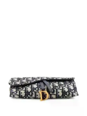 Dior Saddle Chain Wallet Oblique Canvas Crossbody Bag