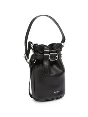 ANN DEMEULEMEESTER Braided-trim Leather Bucket Bag