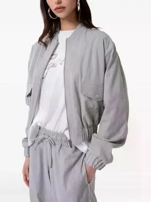 GAELLE PARIS Logo-embroidered Zipped Bomber Jacket
